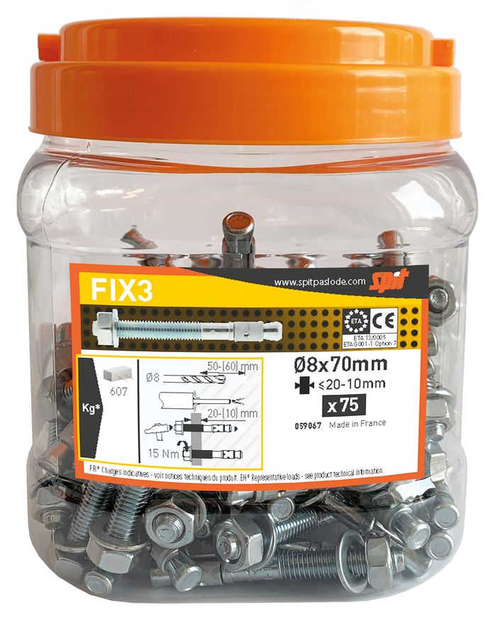 Cheville à expansion Spit fix 3 Acier zingué blanc - Foussier