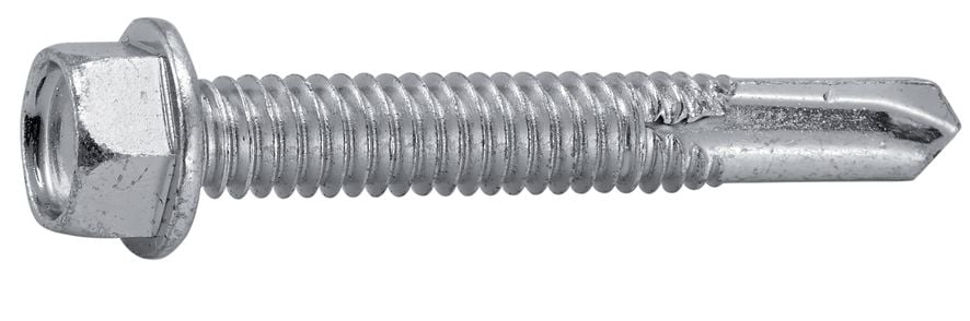 Vis autoperceuse tête hexagonale foret long Acier zingué blanc - Foussier