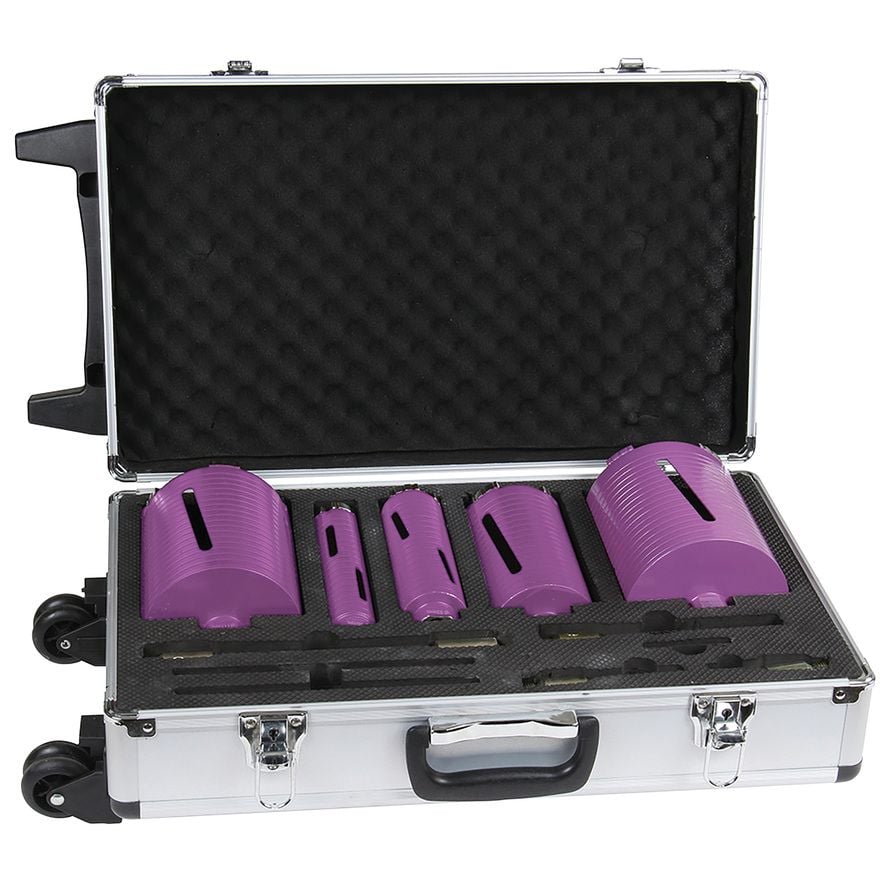 Coffret 5 couronnes diamants à sec 32 a 132 mm - Foussier